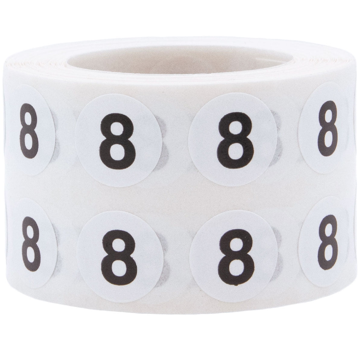 Circle Dot Number 8 Stickers | 0.5" Inch Round | 1,000 Pack - Walmart.com