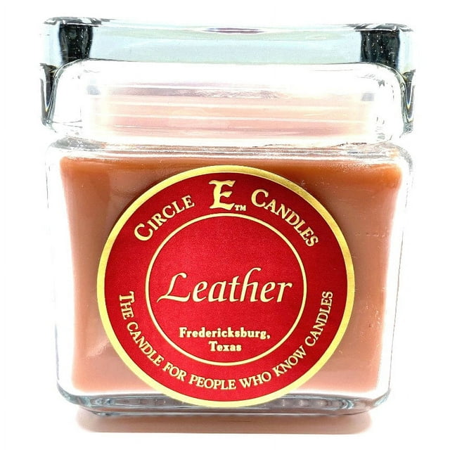 Circle E Candles, Leather Scent, Large Size Jar Candle, 32oz, 2 Wicks ...
