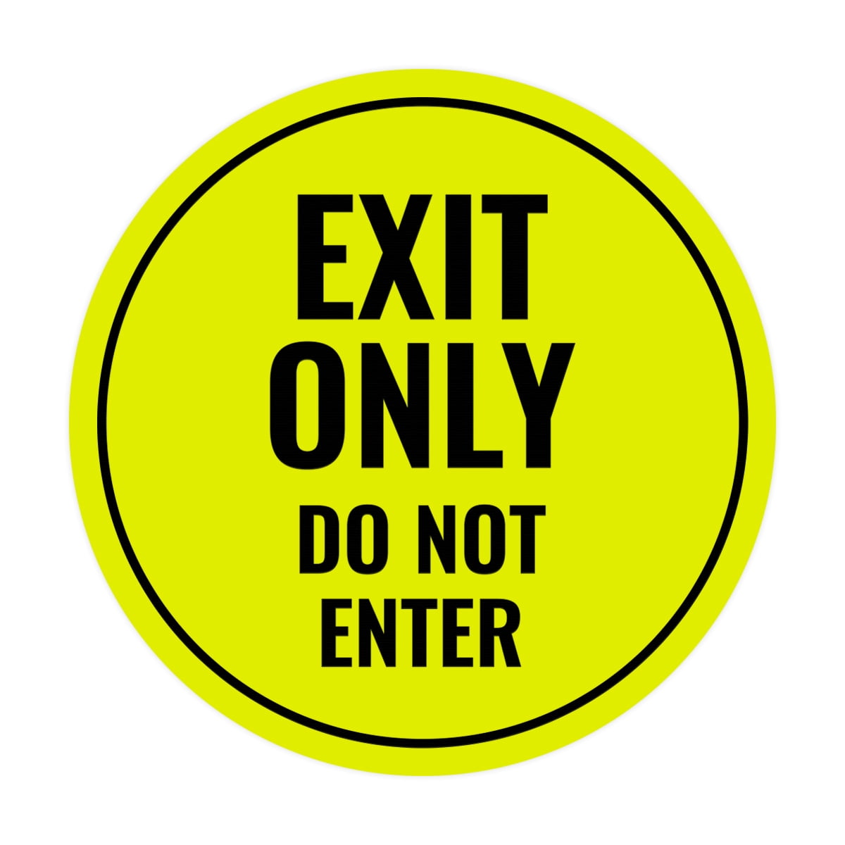 Circle Exit Only Do Not Enter Sign (Yellow / Black) - Small 4 ...