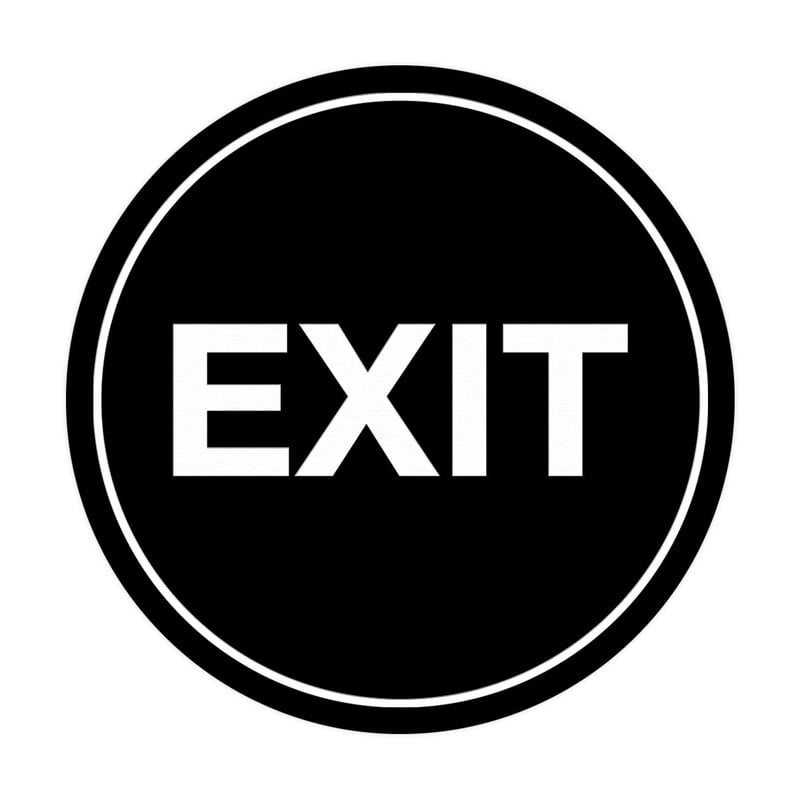 Circle Exit Sign For House Door Office Business Yard,Metal Aluminum ...