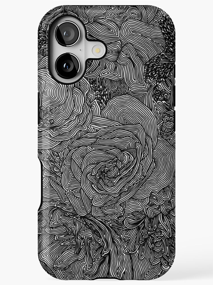 Circle Floral Line Drawing Minimal Art For iPhone 11-17 Pro Max Phone ...