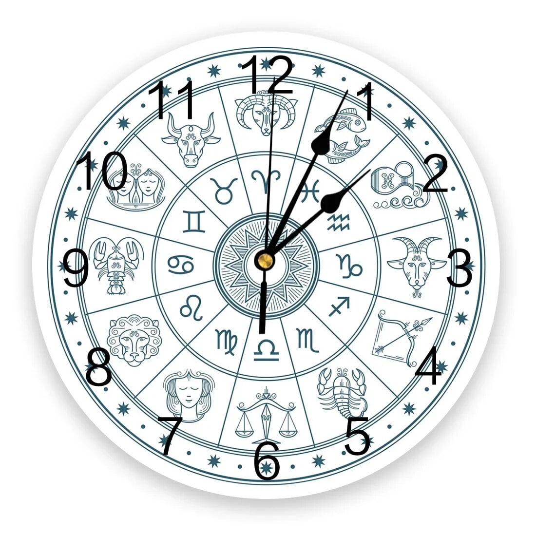 Circle Flower Geometry Lotus PVC Wall Clock Living Room Bedroom Wall ...