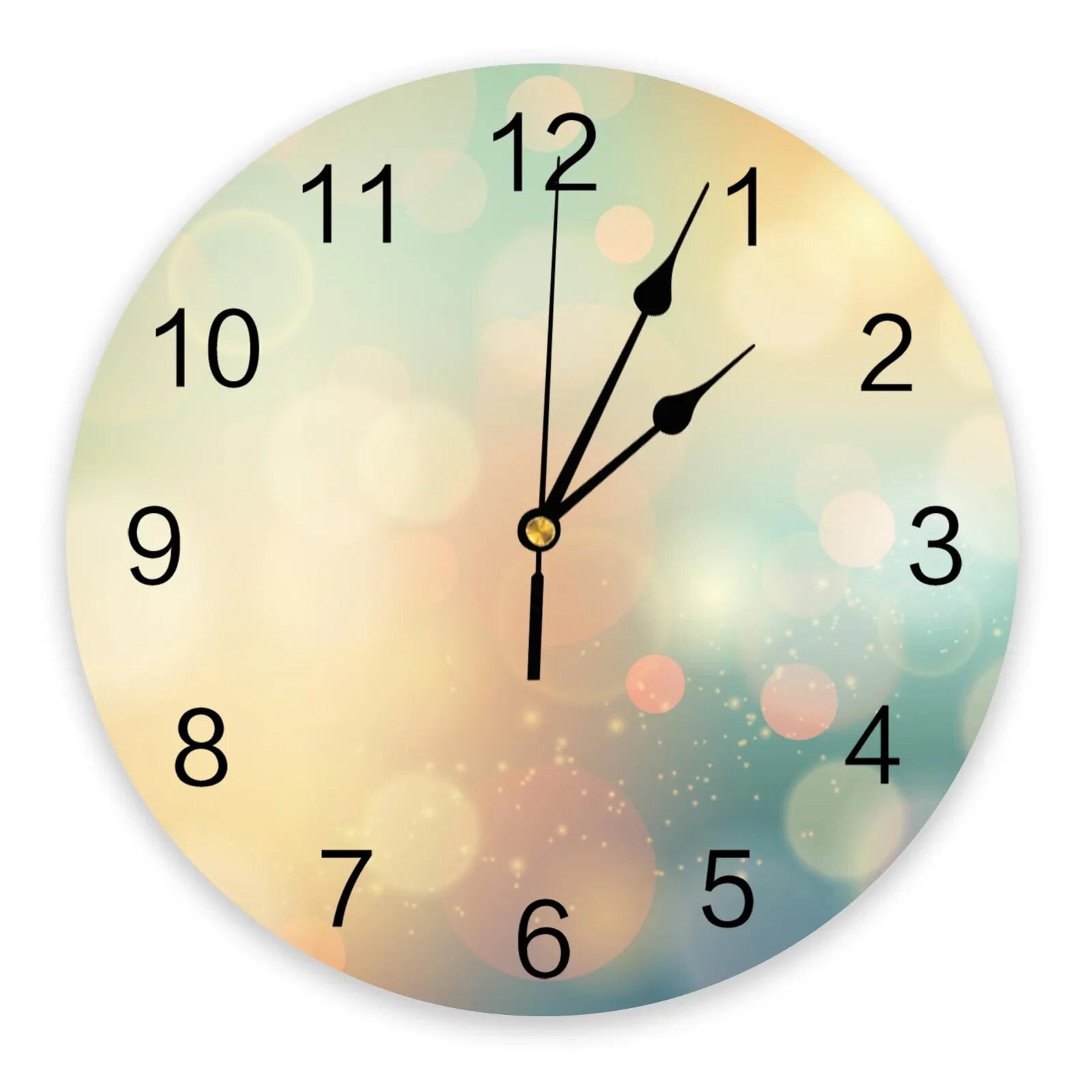 Circle Flower Geometry Lotus PVC Wall Clock Living Room Bedroom Wall ...