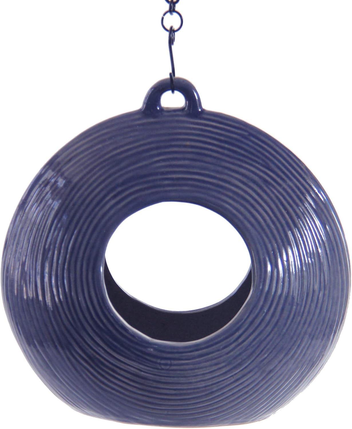 Circle Fly Through Heather Blue Feeder for Outside, High fired ...