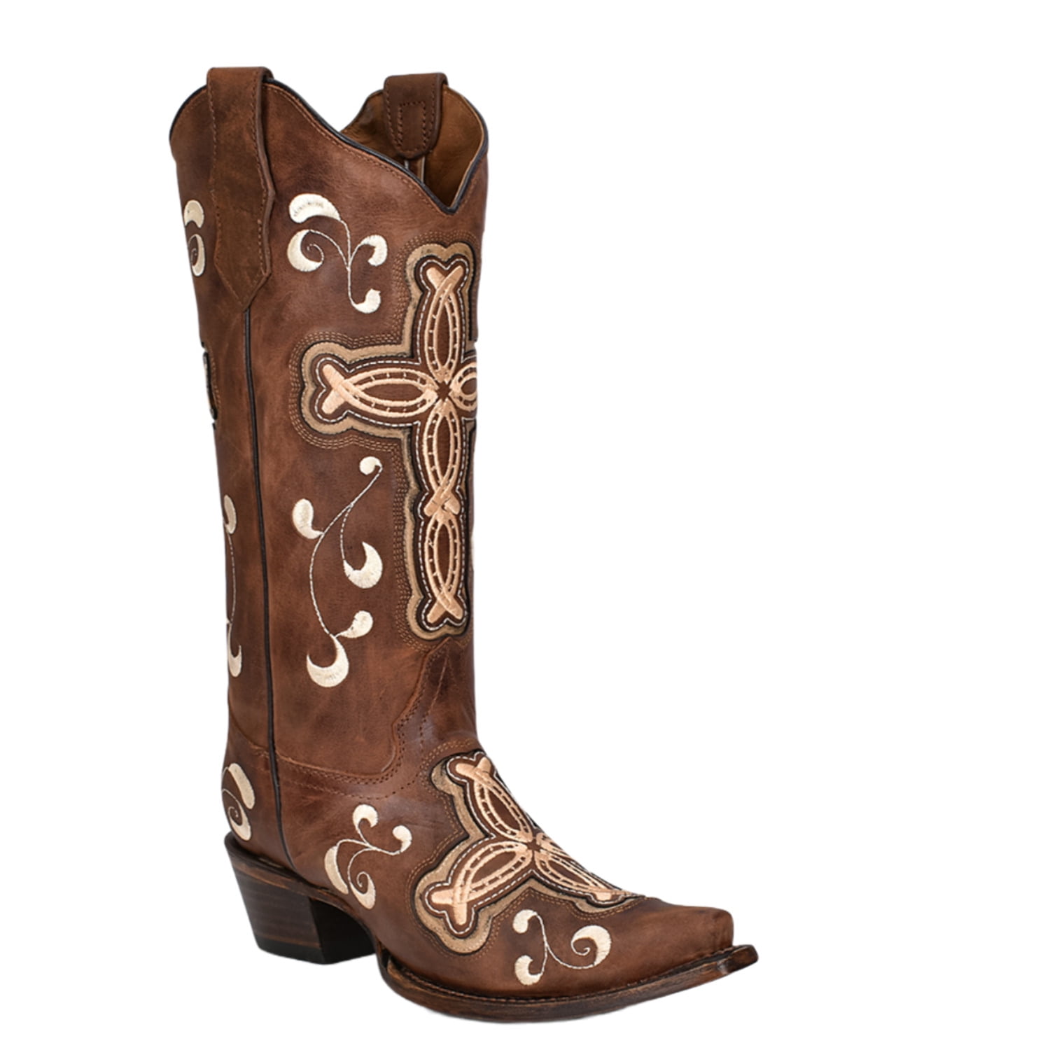 Circle G Women's Cross Western Boot Snip Toe - L5894 7 1/2 M US ...