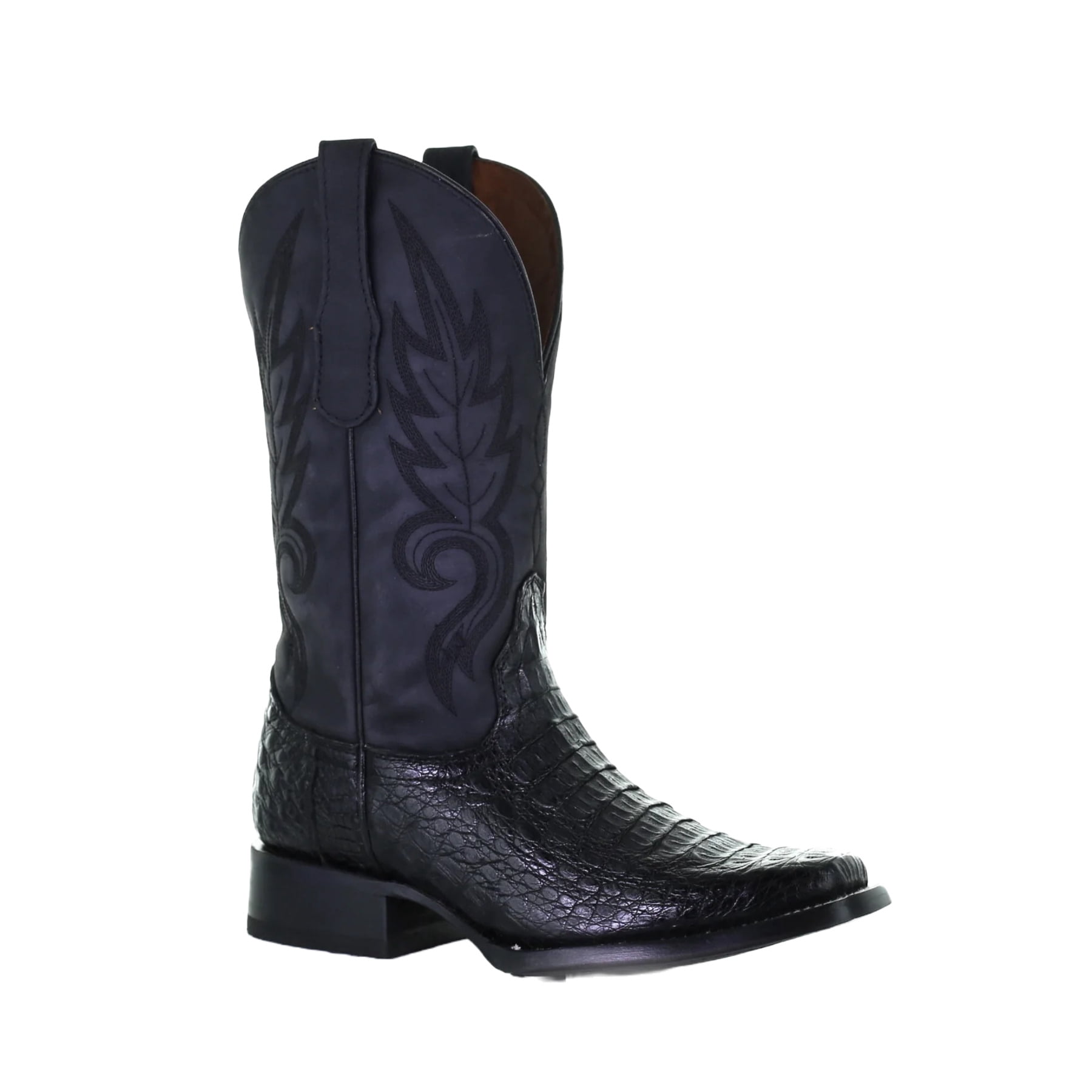 Circle G by Corral Men's Black Caiman Embroidered Square Toe Boots ...