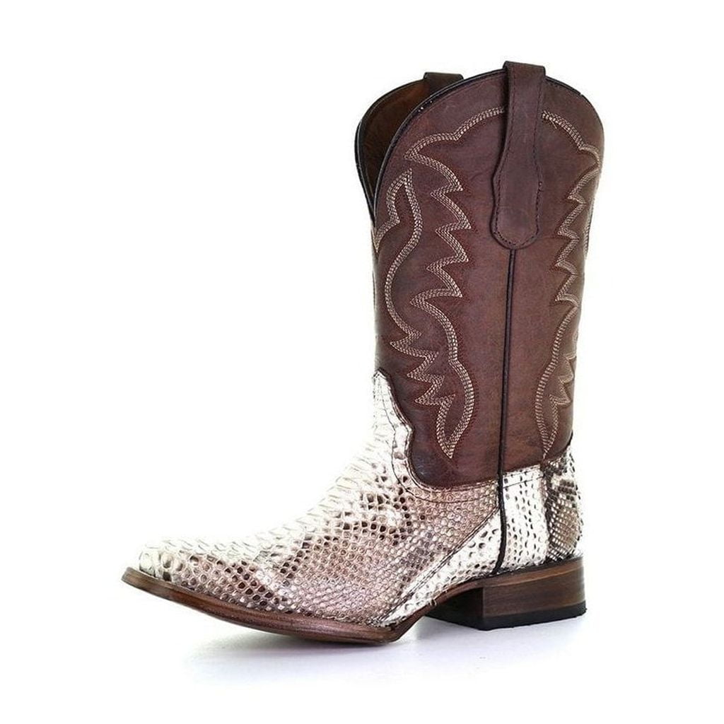 Circle G Western Boot Mens Python Embroidery Natural Brown L5740 ...