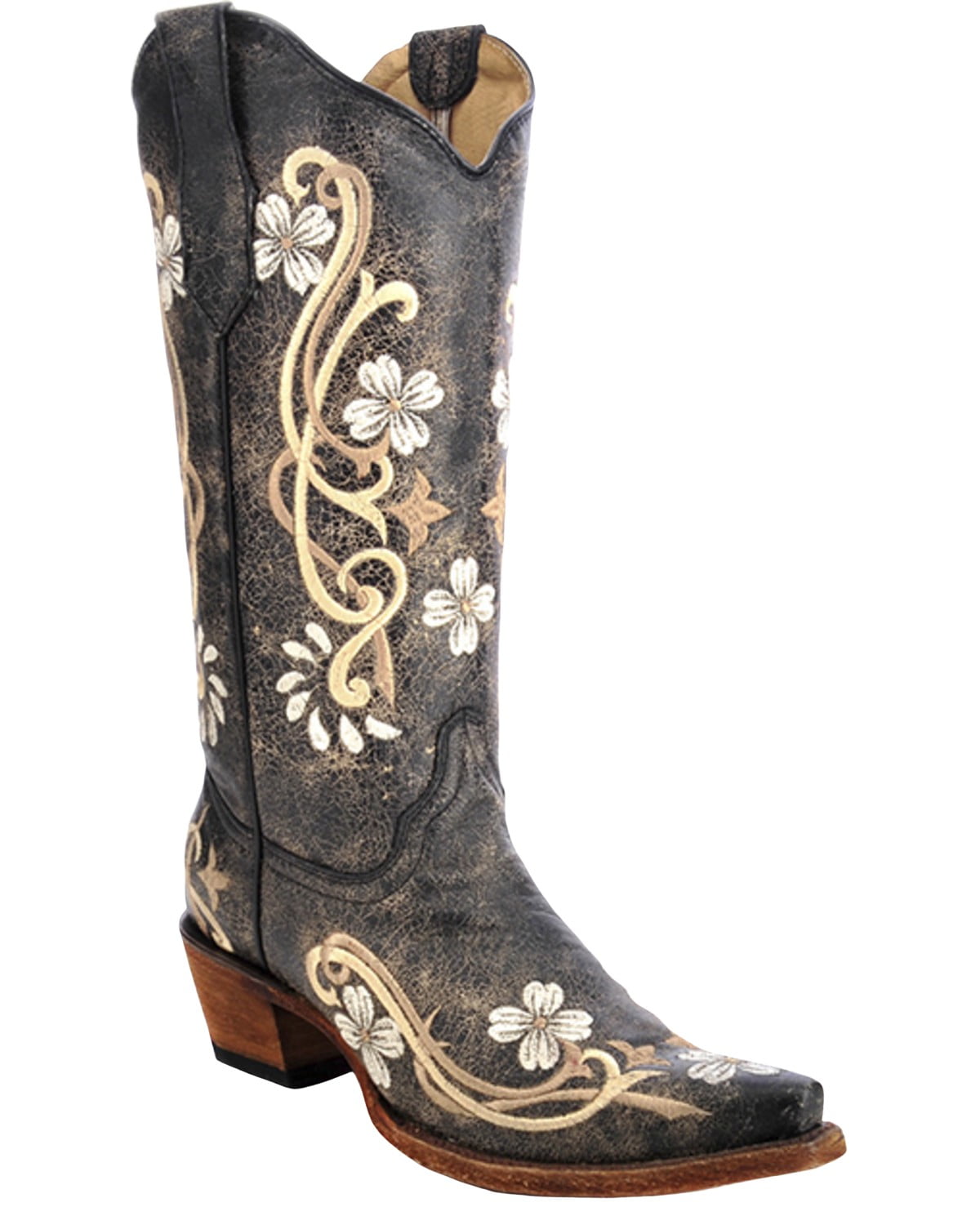 Circle G Women's Floral Embroidered Western Boot Snip Toe - L5175 11 M ...