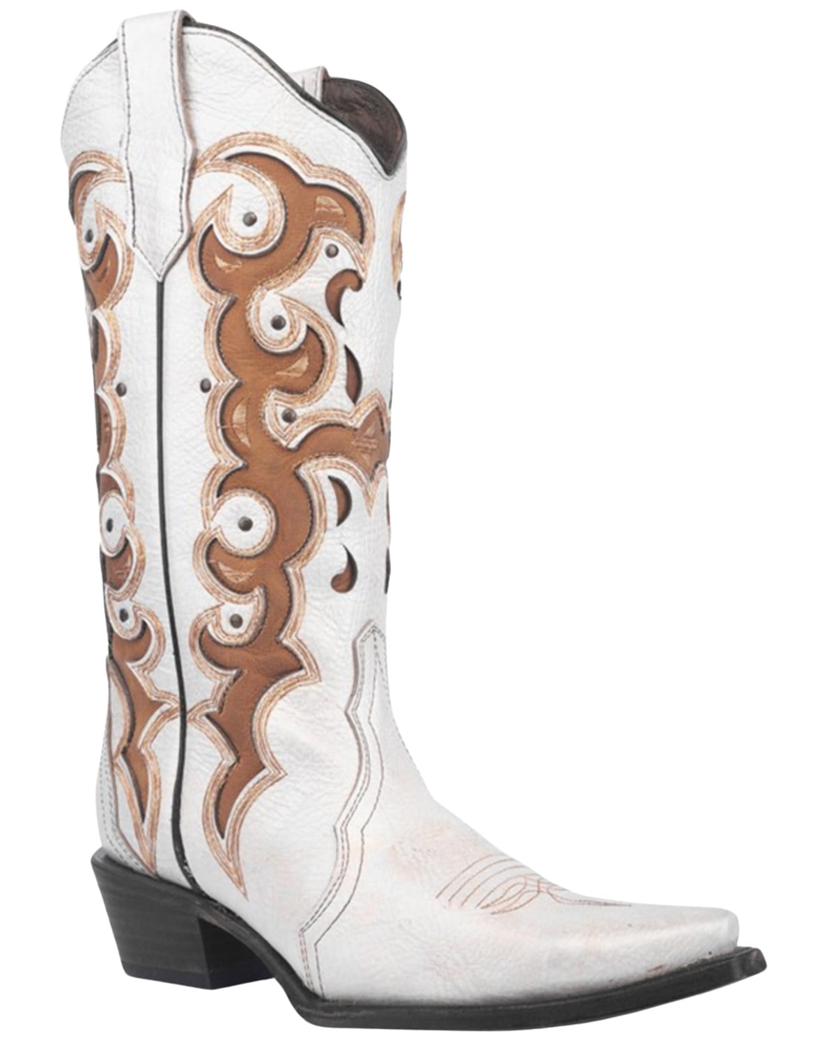 Circle G Women's Inlay Western Boot Snip Toe - L6015 8 1/2 M US ...