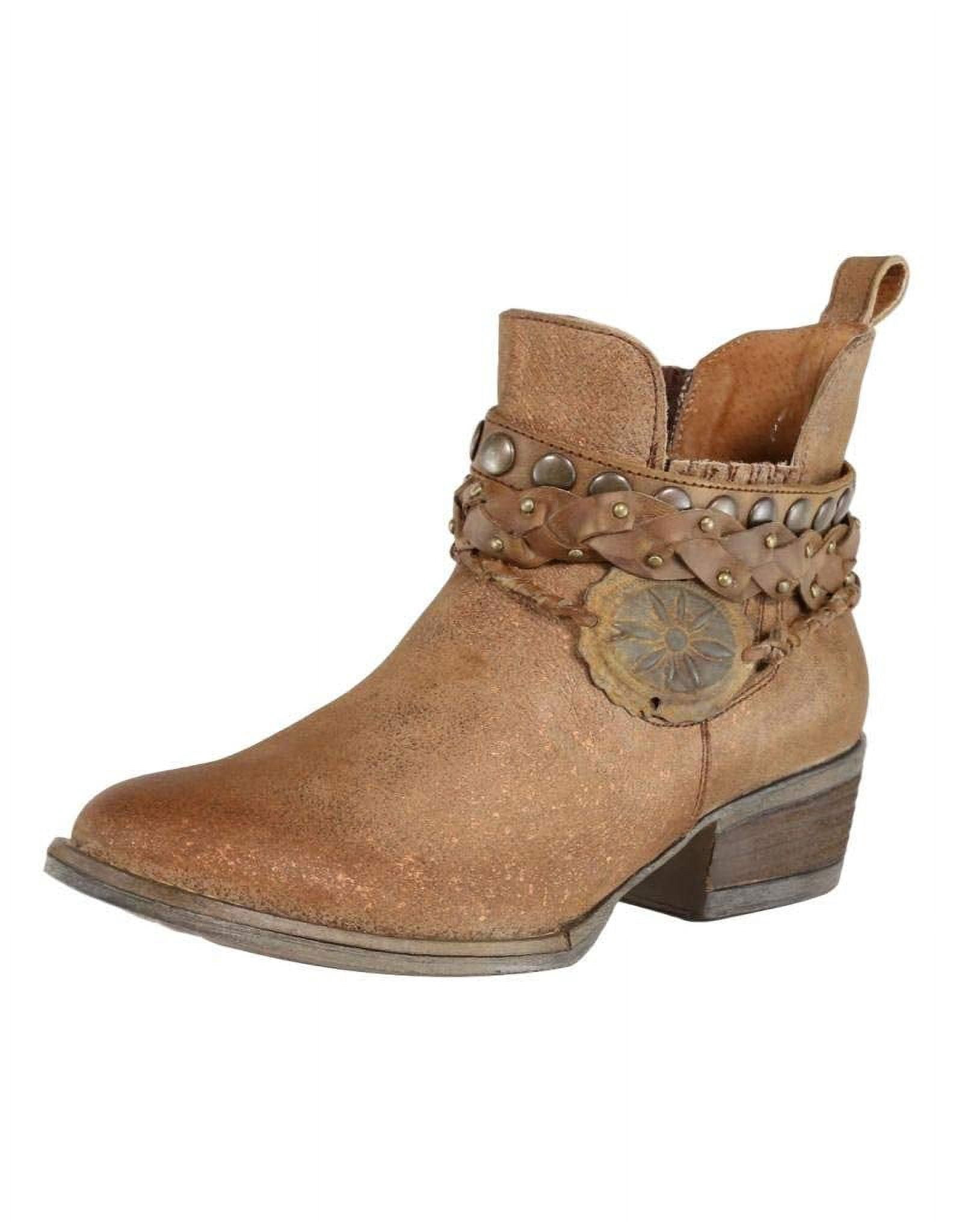Circle G by Corral Ladies Brown Harness Stud Ankle Boots Q5003 ...