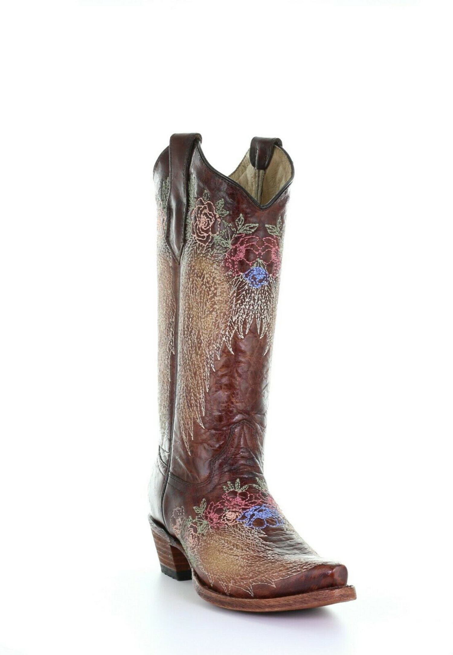 Circle G by Corral Ladies Brown Wings Flower Embroidery Boots L5487 - Walmart.com