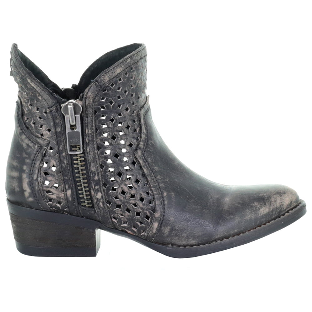 Circle G by Corral Womens Hand Cut Zippered Round Toe Cowboy Ankle ...
