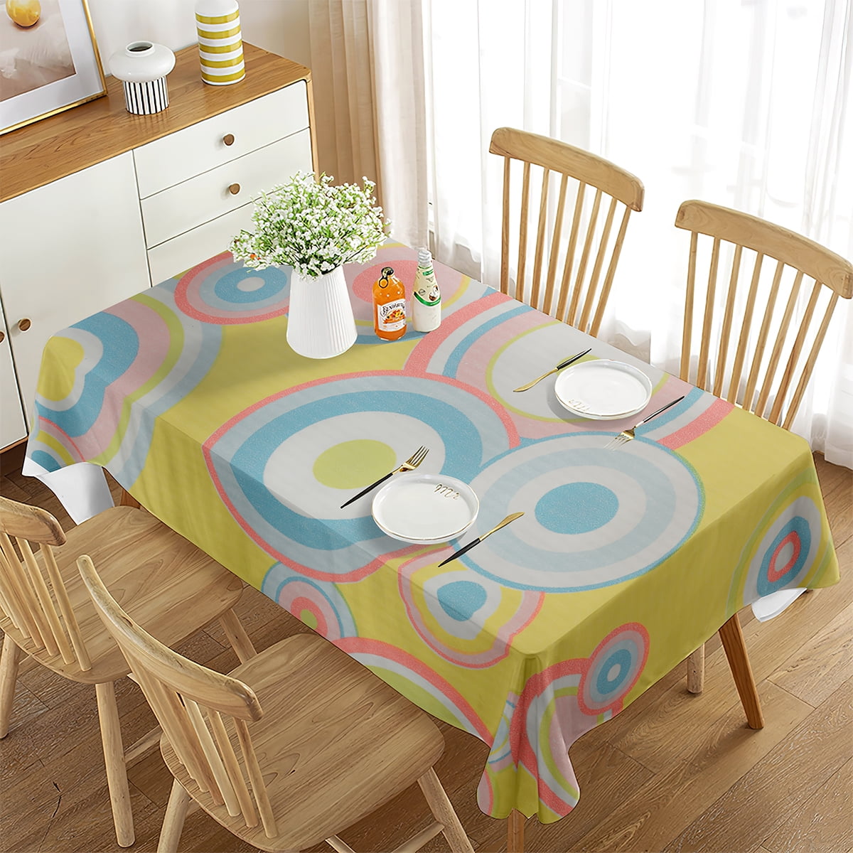 Circle Geometry Tablecloth Geometry Art Theme r Home Living Room Dining ...