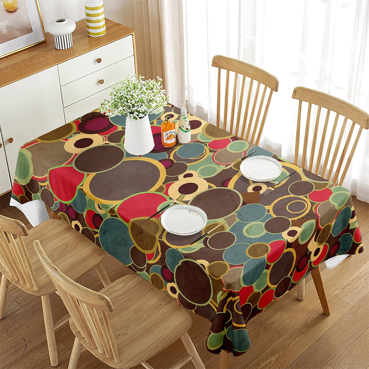 Circle Geometry Tablecloth Geometry Art Theme r Home Living Room Dining ...