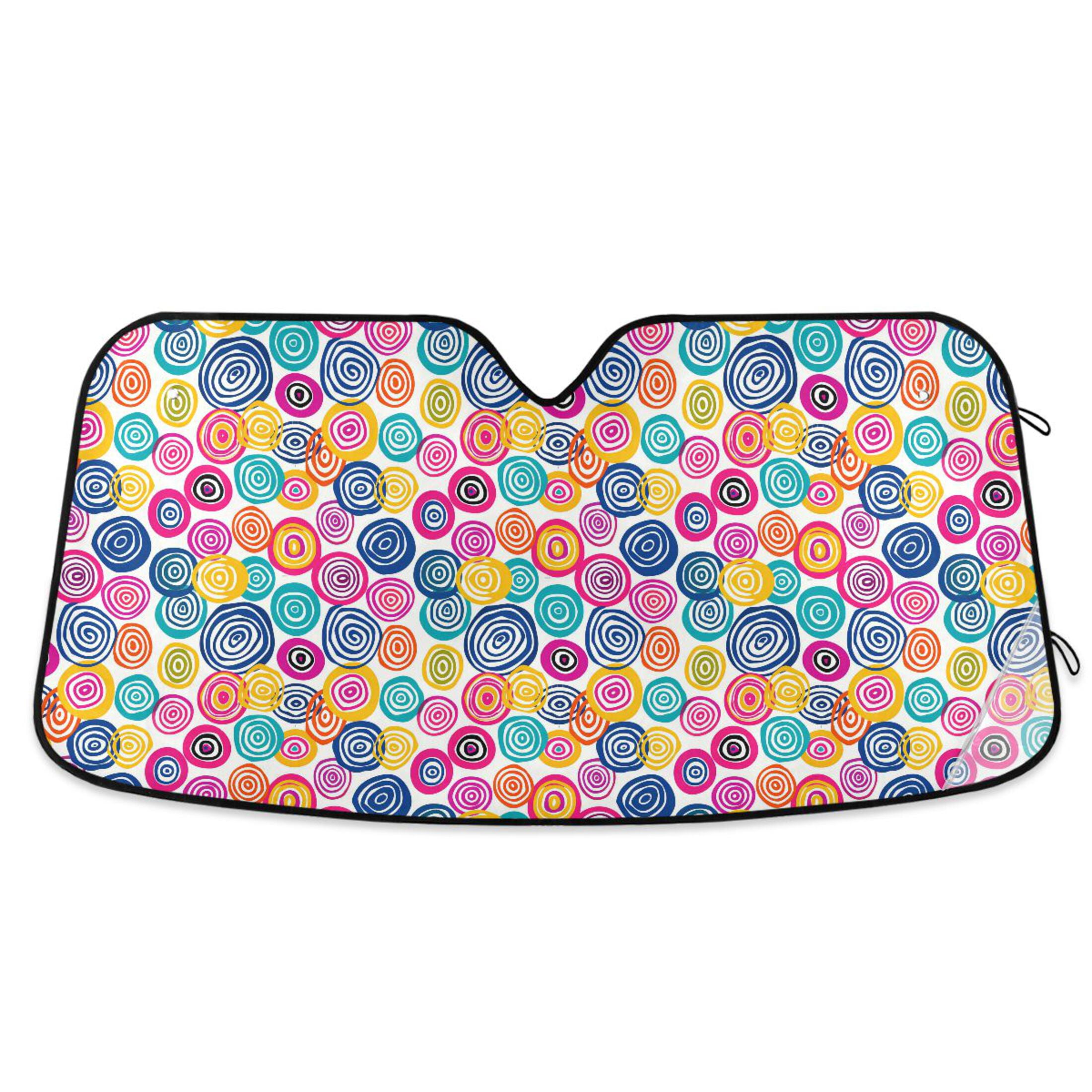 Circle Graffiti Car Windshield Sun Shade Foldable Car Front Window ...