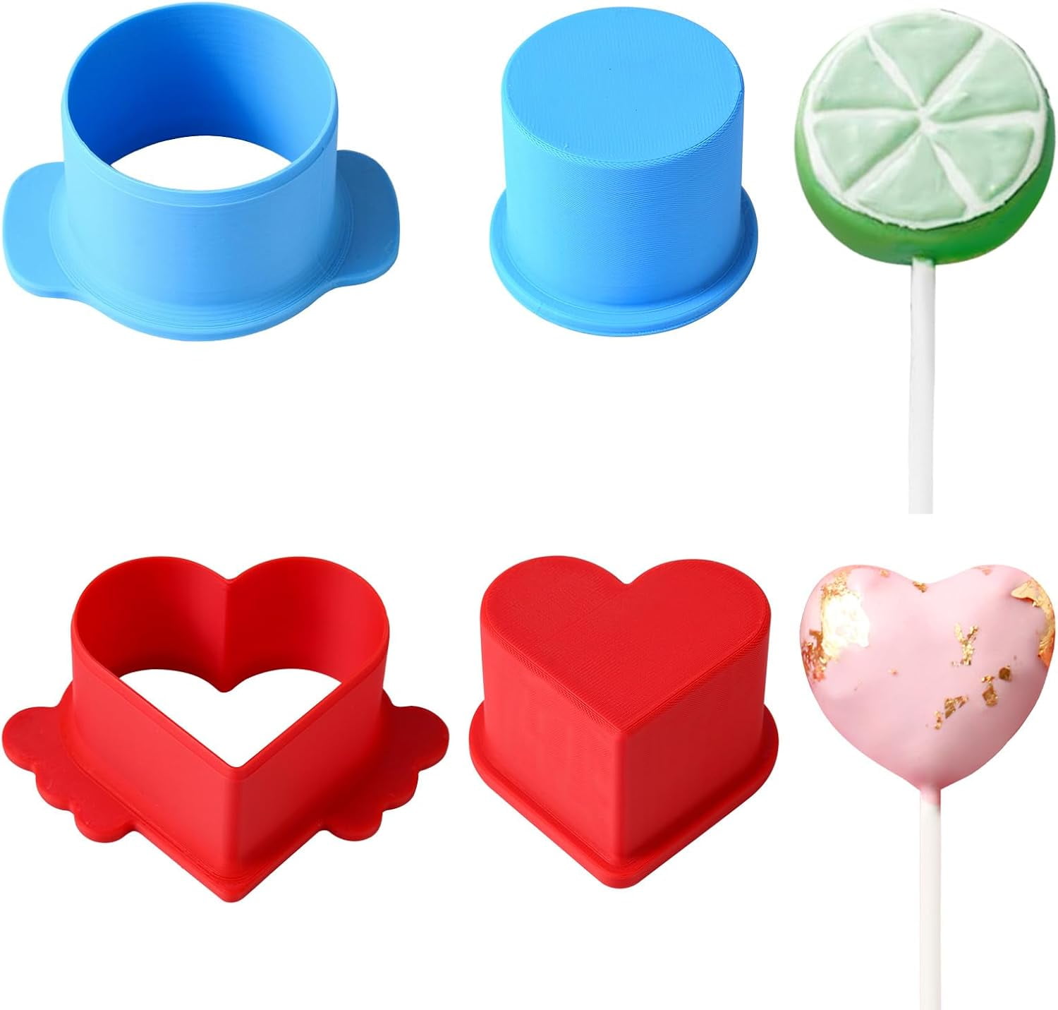 Circle and Heart Cake Pop Cutter and Pusher, 3D Printed Cake Pop Molds ...