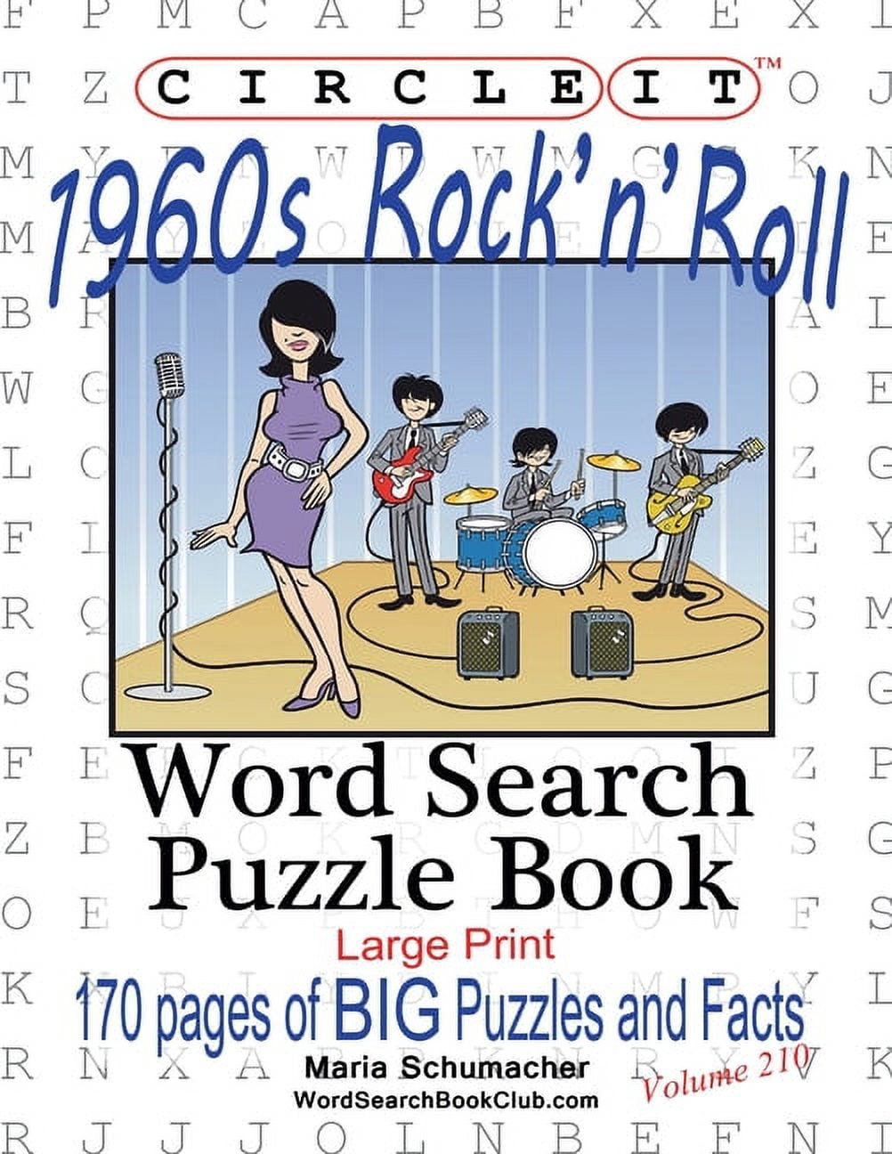 Circle It, 1960's Rock'n'Roll, Word Search, Puzzle Book, (Paperback ...