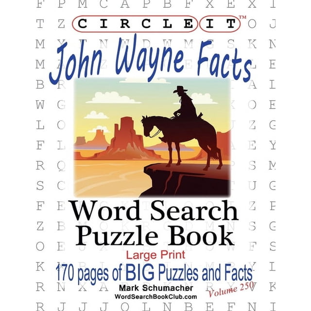 Circle It, John Wayne Facts, Word Search, Puzzle Book (Paperback)(Large ...