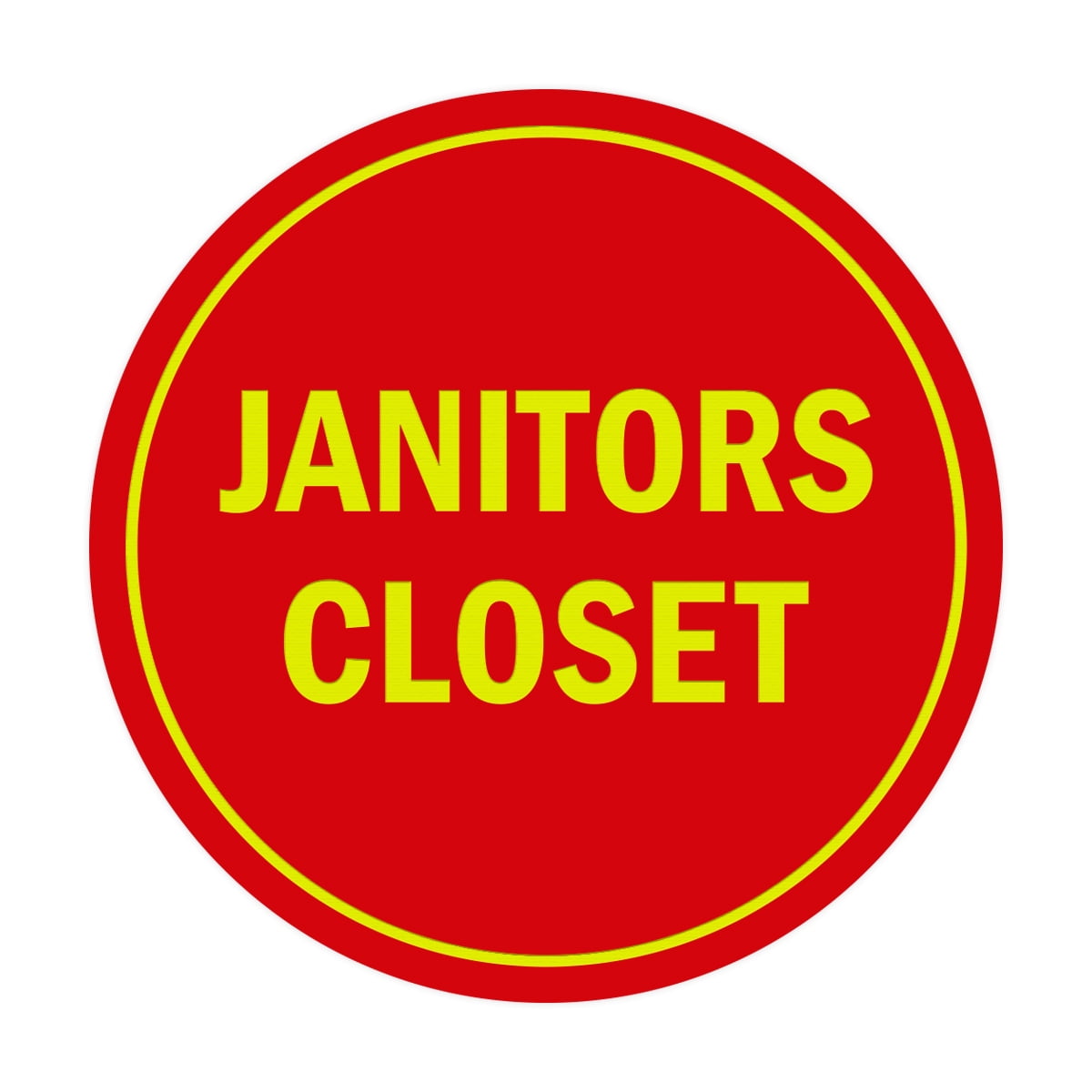 Circle Janitors Closet Sign (Red/Yellow) - Large - Walmart.com