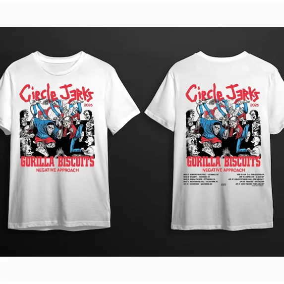 Circle Jerks Announce U.S. Tour 2026 T shirt - Walmart.com