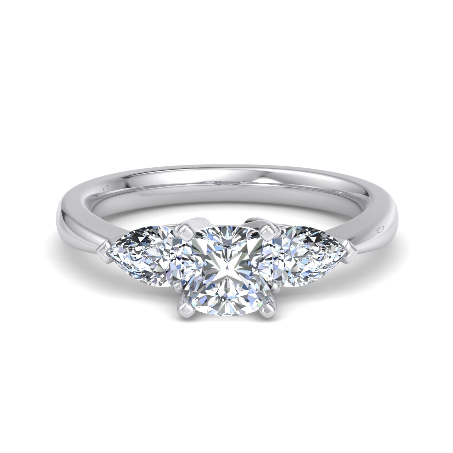 Circle Jewel 1.4 Ct Cushion Diamond Engagement Ring - Three Stone Women ...