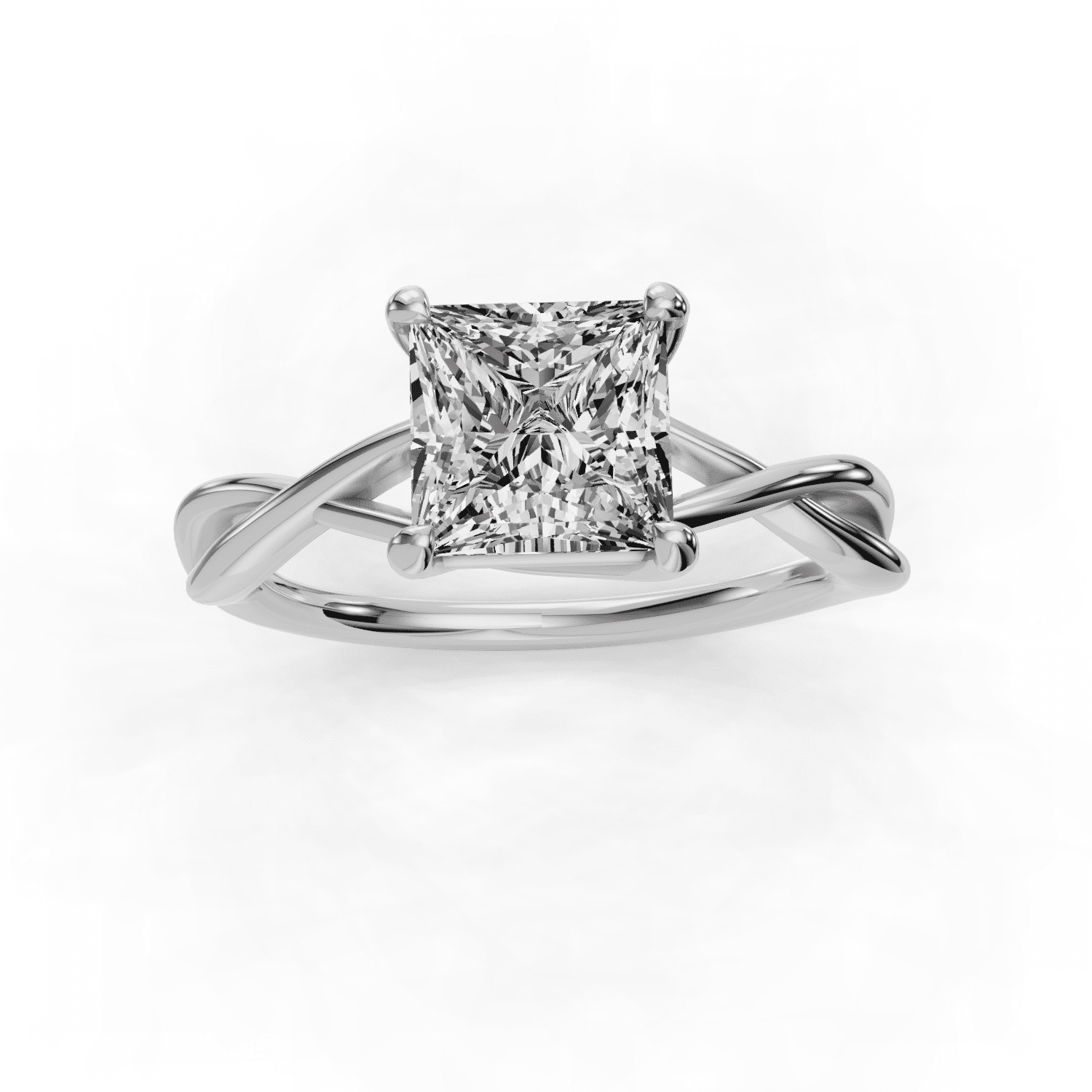 Circle Jewel 1.5 Ct Lab Created Diamond Engagement Ring - Princess Cut ...