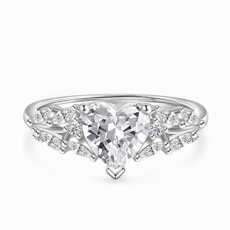 Circle Jewel 1.6 Ct Heart Cut Lab Created Diamond Engagement Rings ...