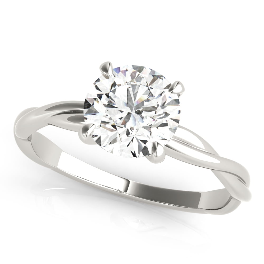 Circle Jewel 1.7 Ct Round Cut Moissanite Engagement Ring - 14K White ...