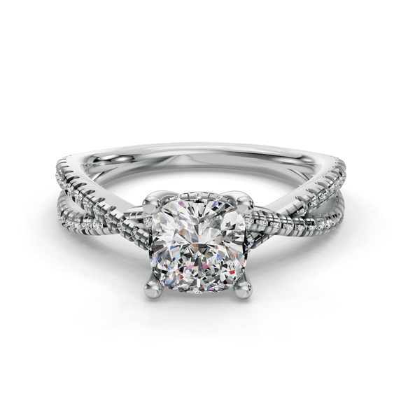 Circle Jewel 1.8 Ct Cushion Cut Infinity Twisted Cross Over Shank ...