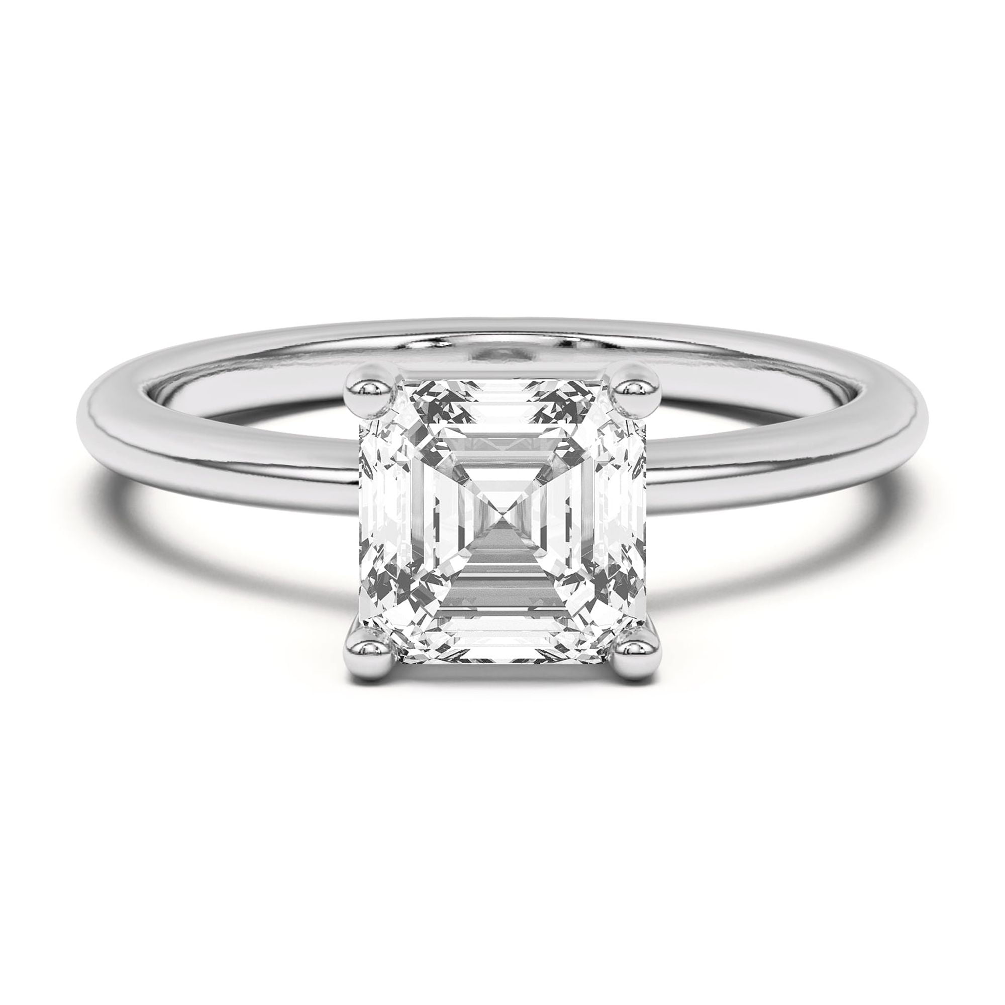 Circle Jewel 14K White Gold Plated 1.4 Ct Asscher Cut Lab Created ...