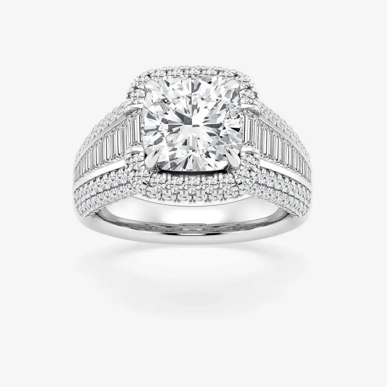 Circle Jewel 14K White Gold Plated Solitaire Ring - Excellent 1.7 Ct ...