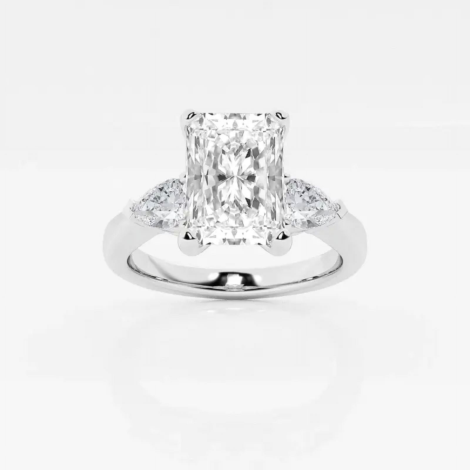 Circle Jewel 2 Ct Radiant Cut Diamond Ring - 14K White Gold Plated ...