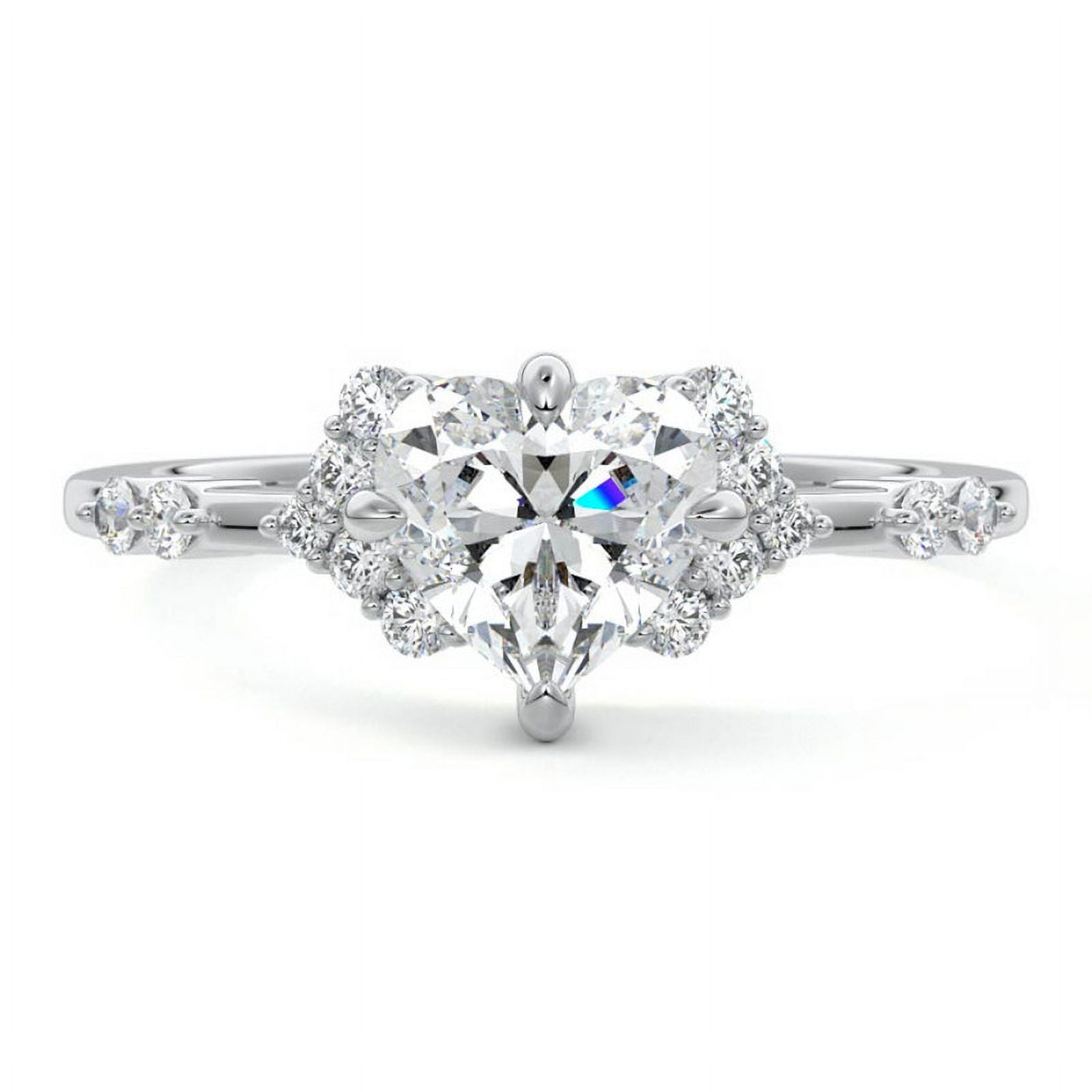 Circle Jewel Beautiful 1.5 Ct Heart Cut Lab Created Diamond Engagement ...