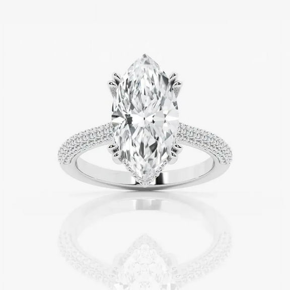 Dazzle Jewel Unique 2.1 Ct Emerald Cut Lab Created Diamond Ring - 14K ...