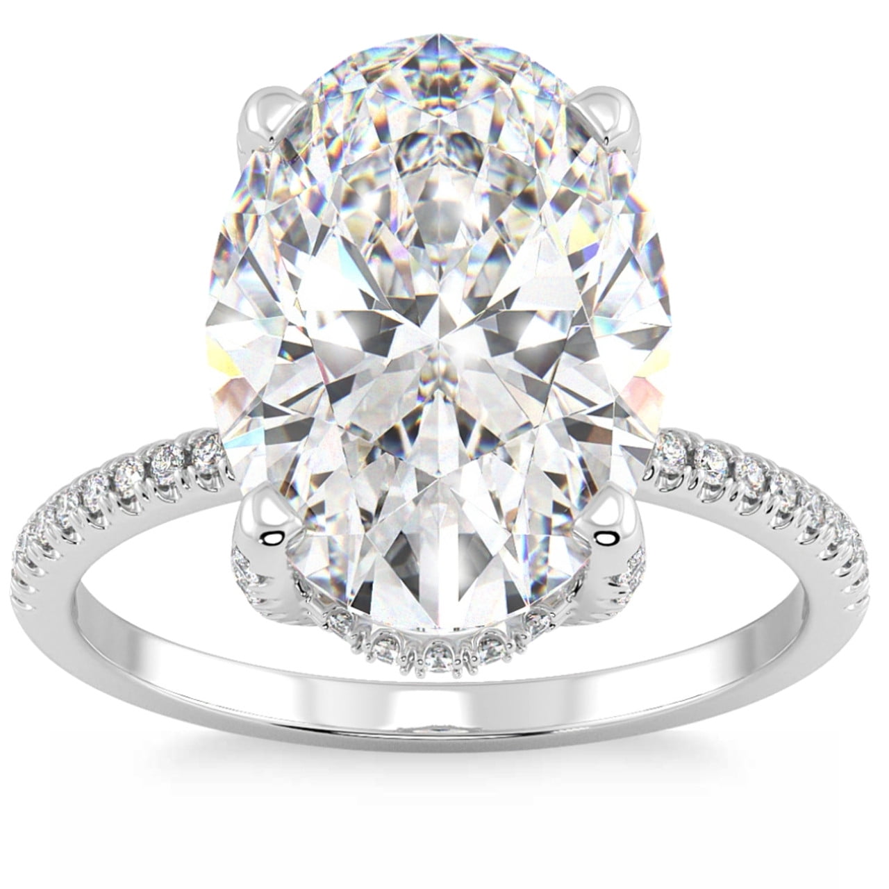 Circle Jewel Oval Cut Excellent 2.3 Ct Diamond Ring For Women's - 14K ...