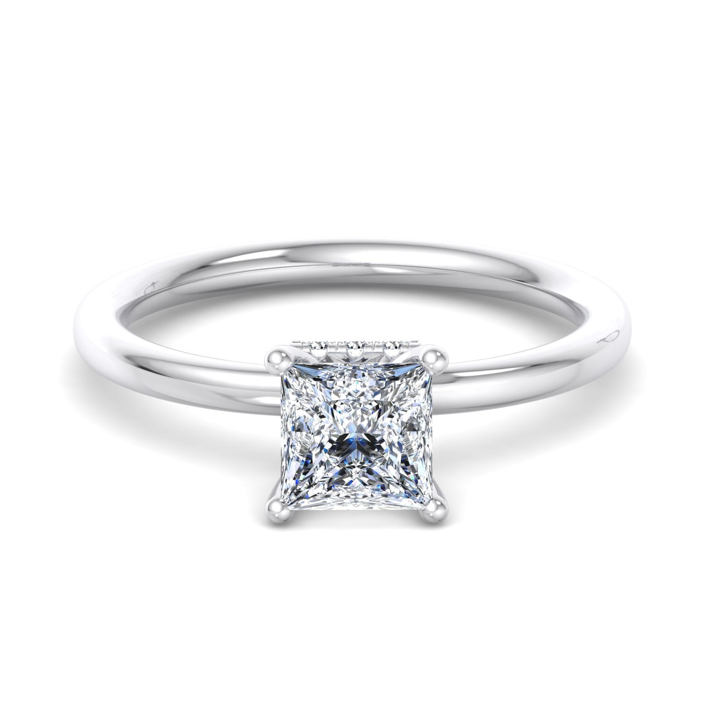 Circle Jewel Princess Cut 1.5 Ct Engagement Ring - Lab Created Diamond ...