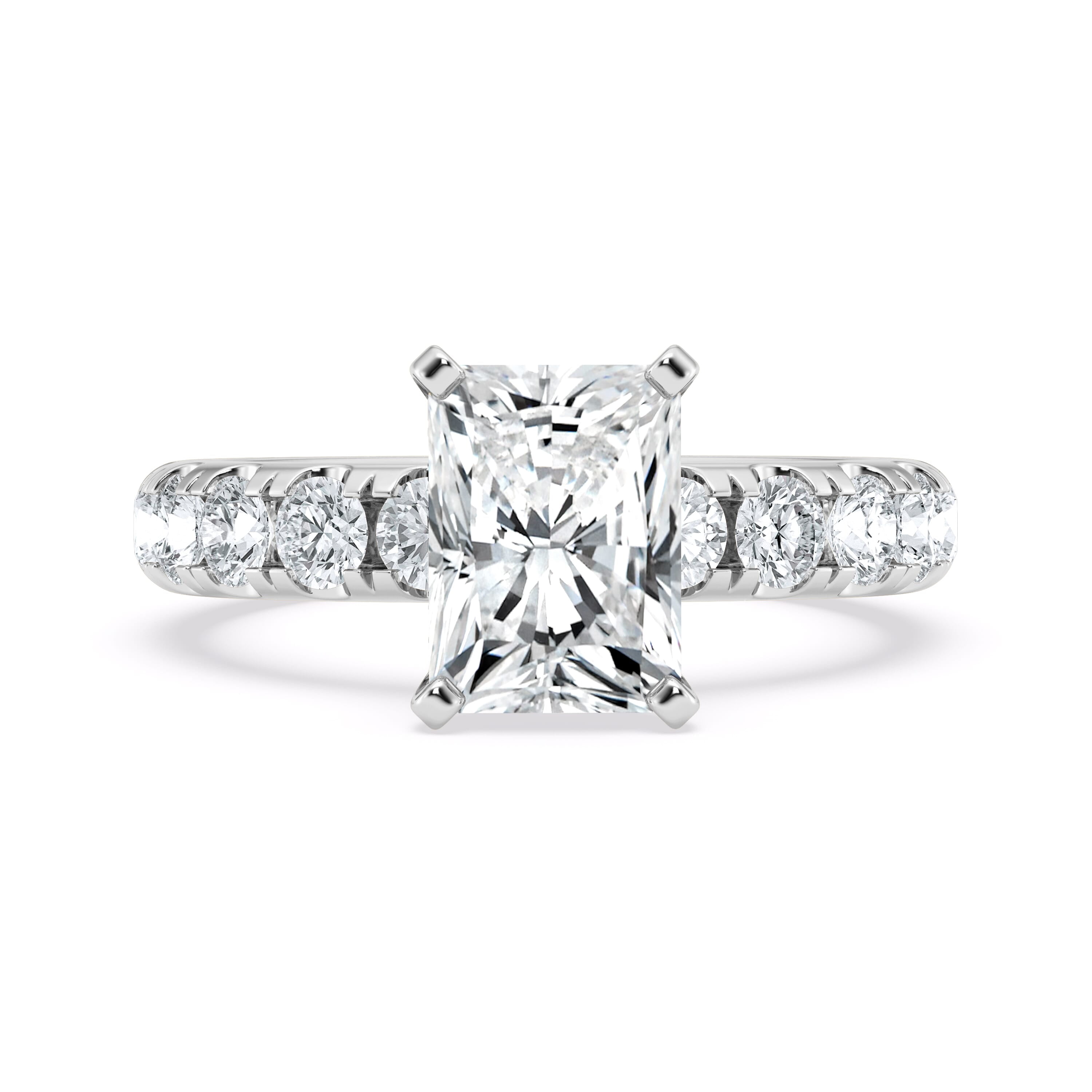 Circle Jewel Radiant Cut Engagement Ring - 1.8 Ct Lab Created Diamond ...