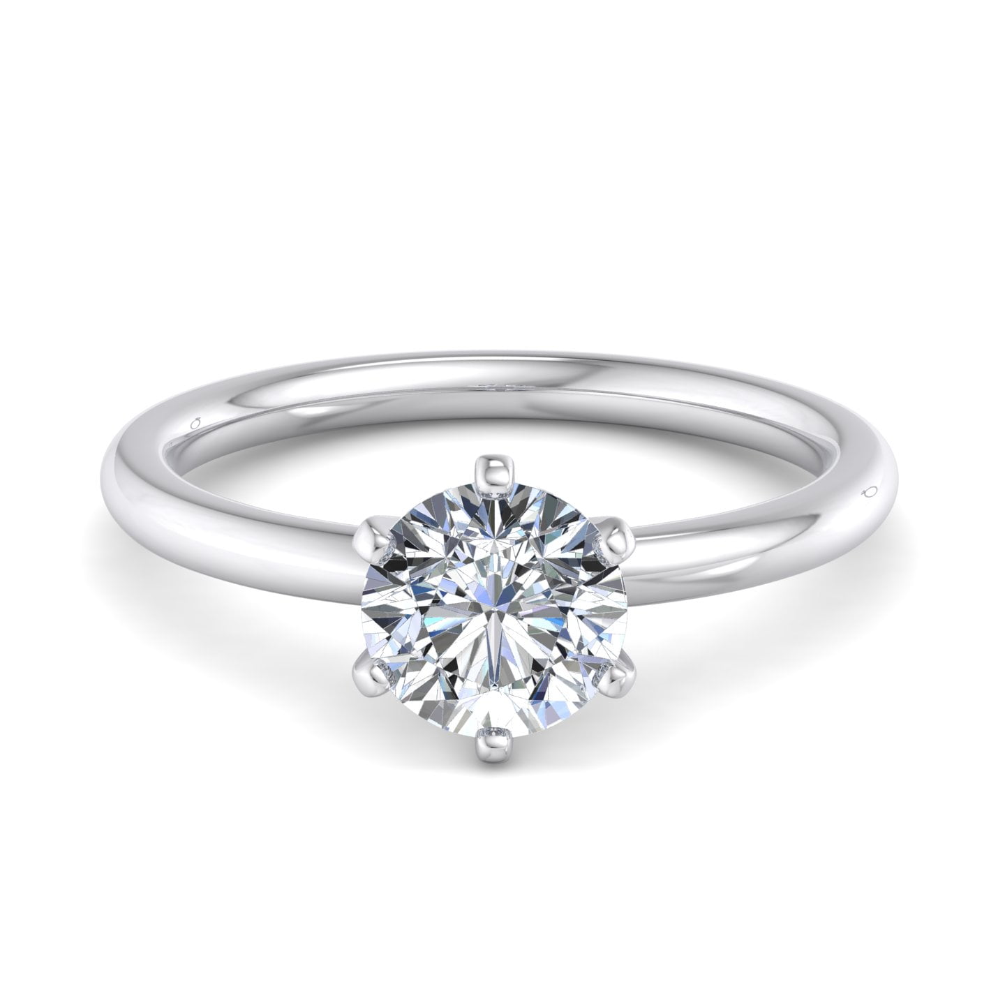 Circle Jewel Wedding Solitaire Simple Ring for Women - 1.5 Ct Round Cut ...