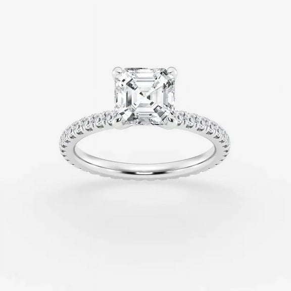 Crestin jewel White 1.6 Asscher Cut Lab Created Diamond Ring - 14K ...