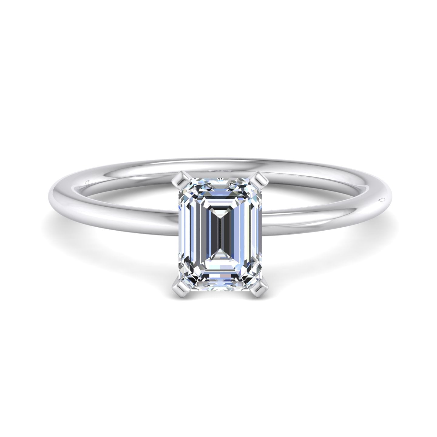 Circle Jewel Women's 1.8 Ct Emerald Cut Engagement Ring - Lab Created Diamond in 14K White Gold ...