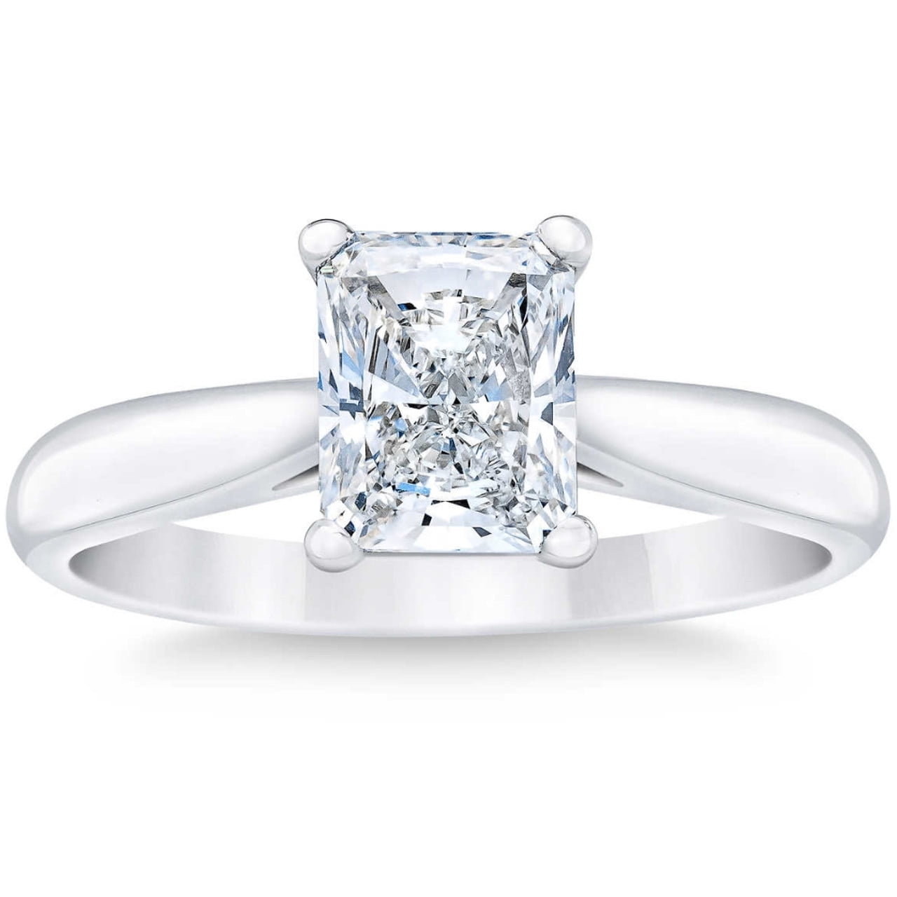 Circle Jewelry 1.4 Ct Radiant Cut Diamond Rings - 14K White Gold Plated ...