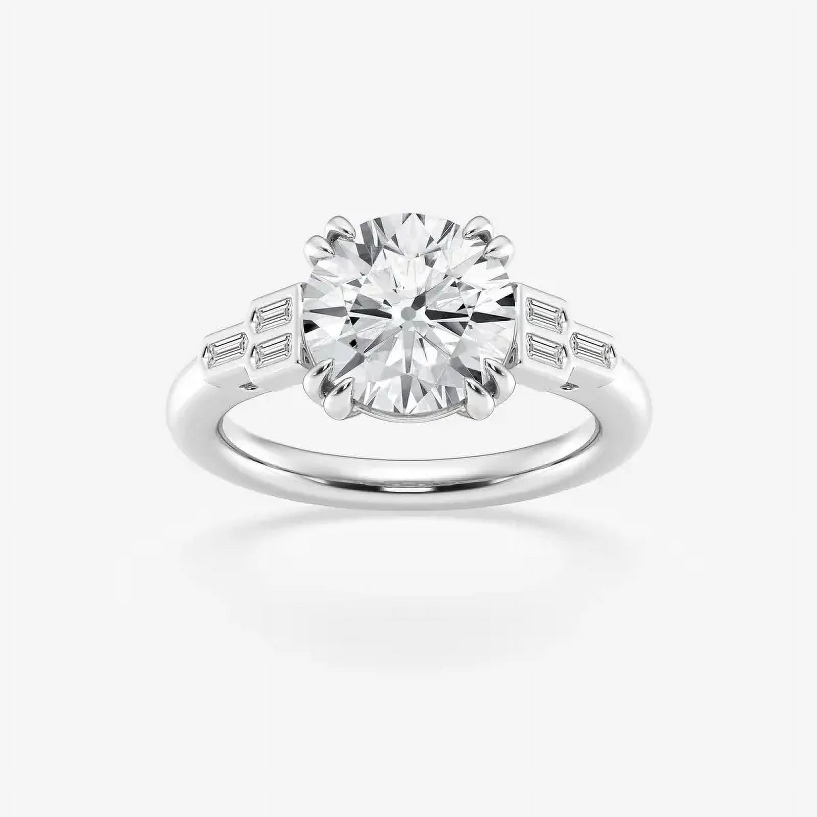 Circle Jewelry 1.8 Ct Emerald Cut Moissanite Ring for Women - 14K White ...
