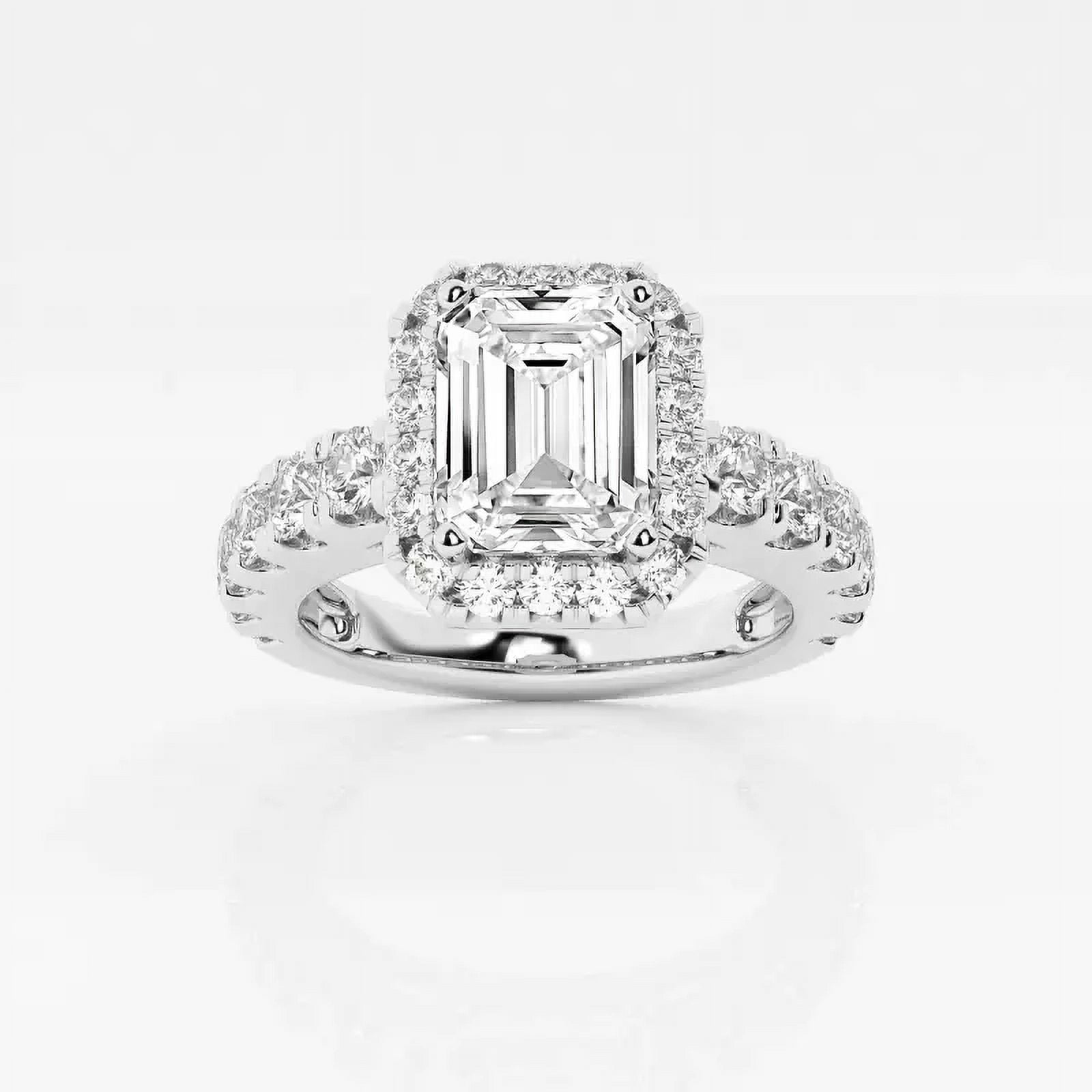 Circle Jewelry 14K White Gold Plated Diamond Ring - 2 Ct Emerald Cut 4 ...