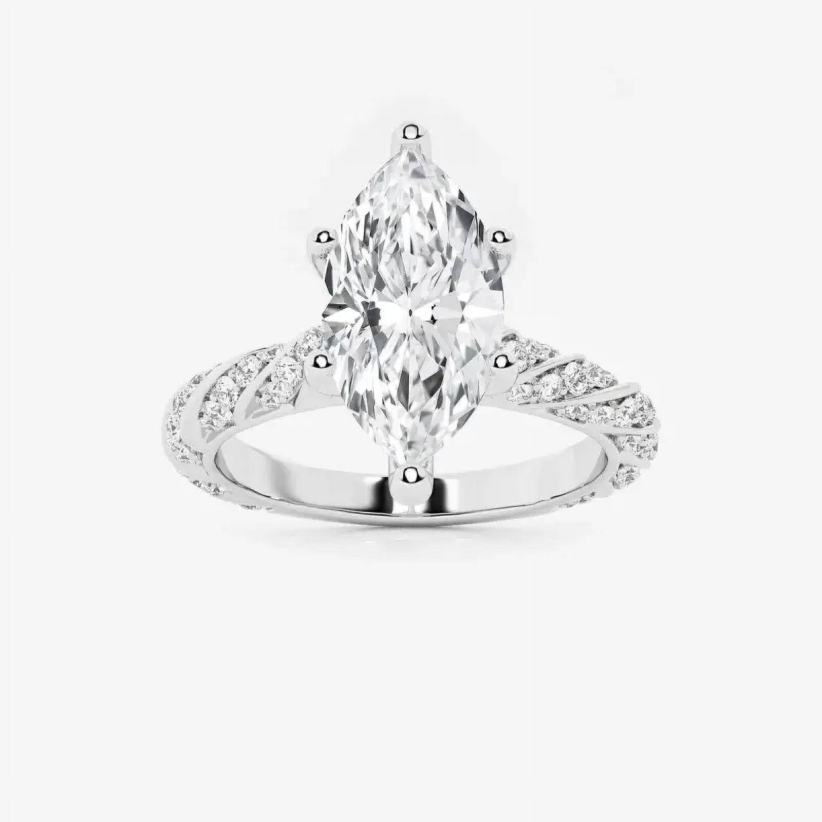 Circle Jewelry 2.1 Ct Marquise Cut Moissanite Engagement Band - 14K ...