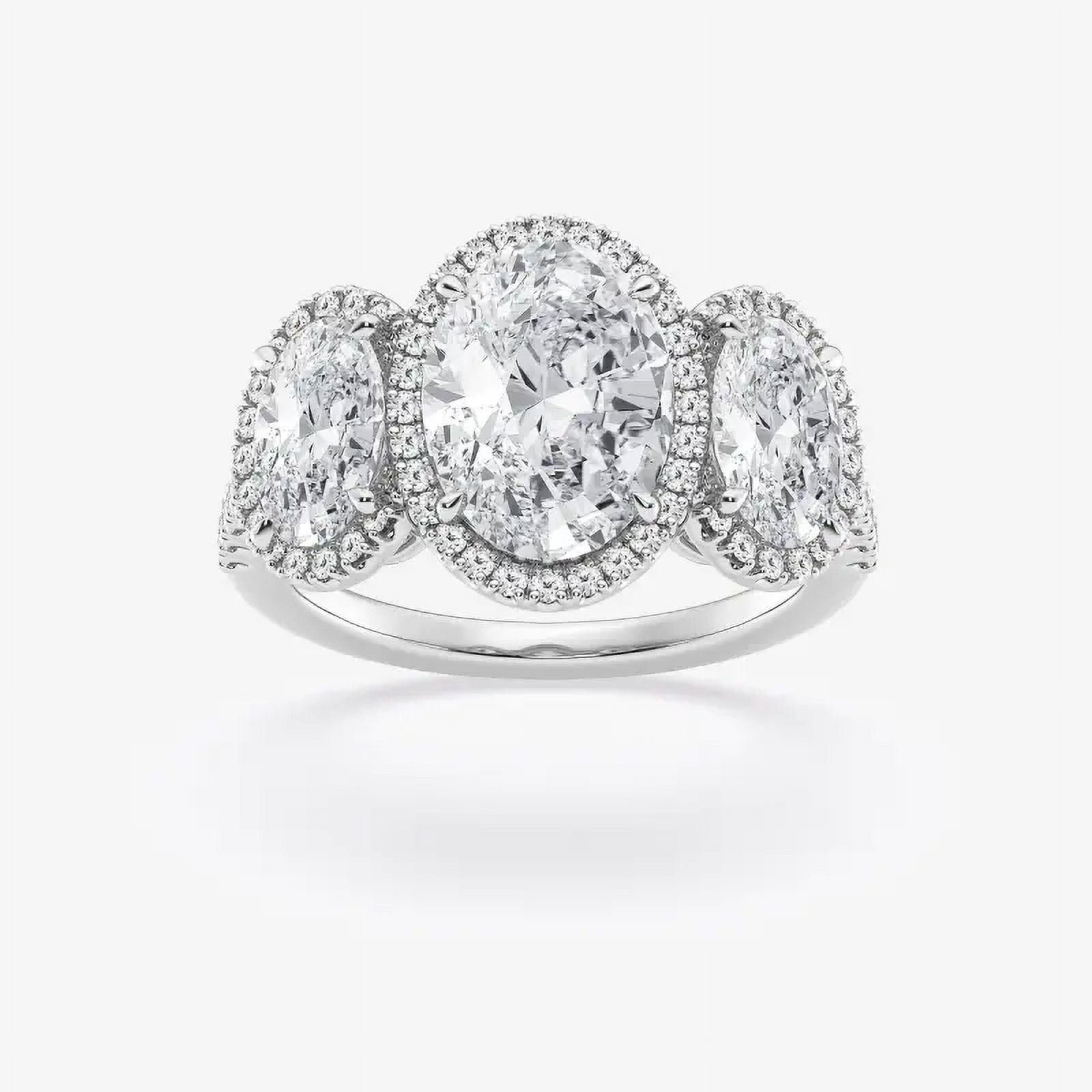 Circle Jewelry 2 Ct Oval Cut Moissanite Ring - 14K White Gold Plated ...