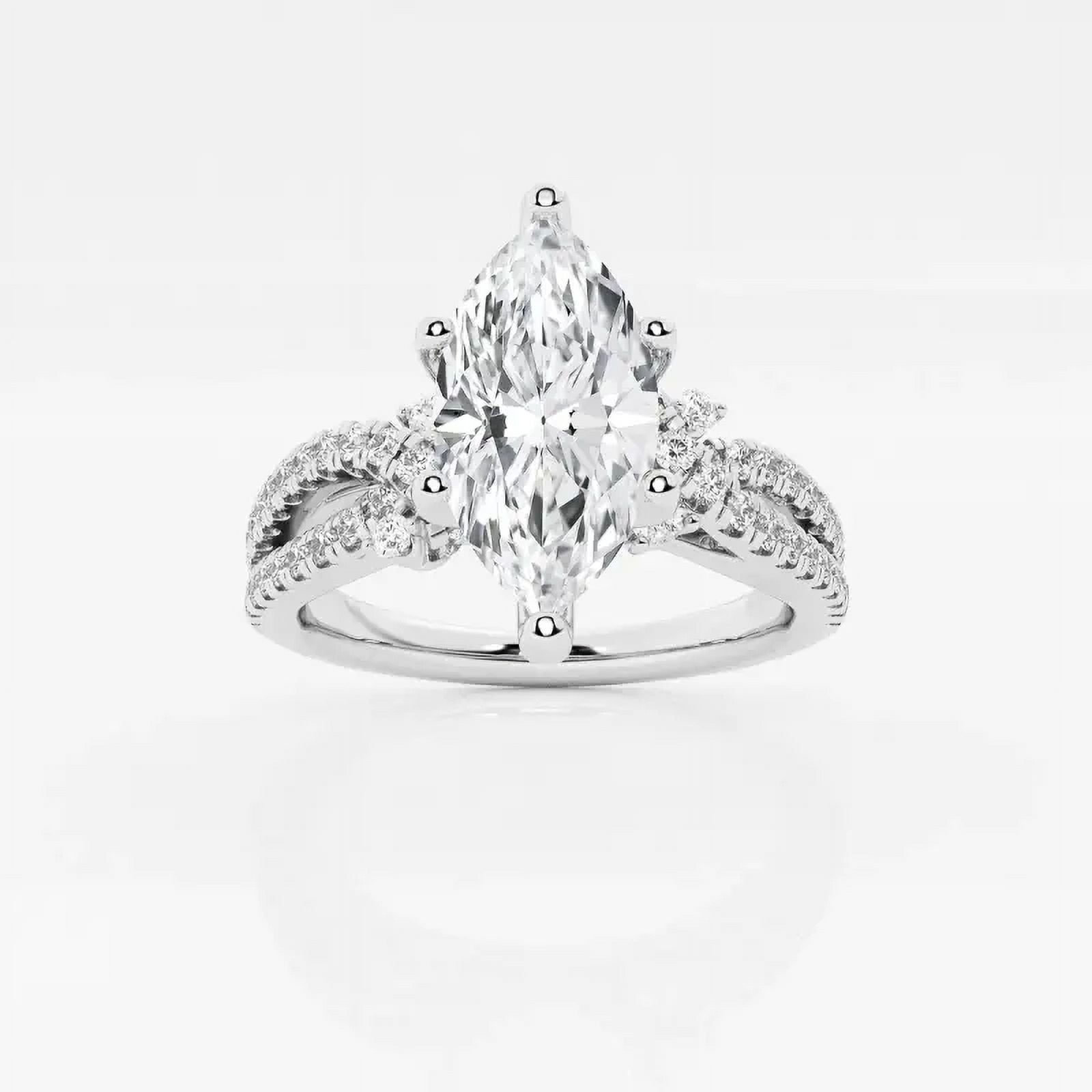 Circle Jewelry Beautiful 2.1 Ct Marquise Cut Moissanite Engagement Band ...