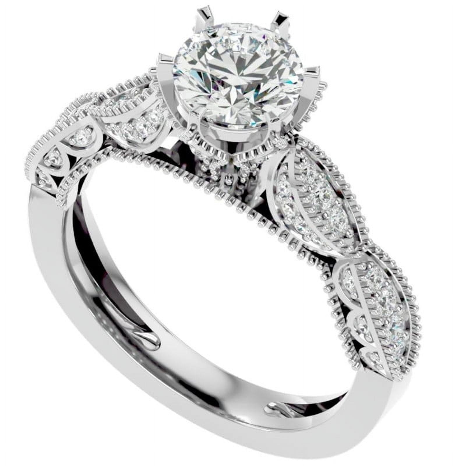 Circle Jewelry Chic Round Cut Bridal Set Vintage Diamond Ring - 1 Ct ...