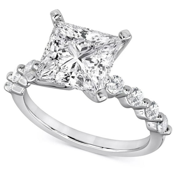 Circle Jewelry Princess Cut Excellent 2 Ct Diamond Engagement Rings ...