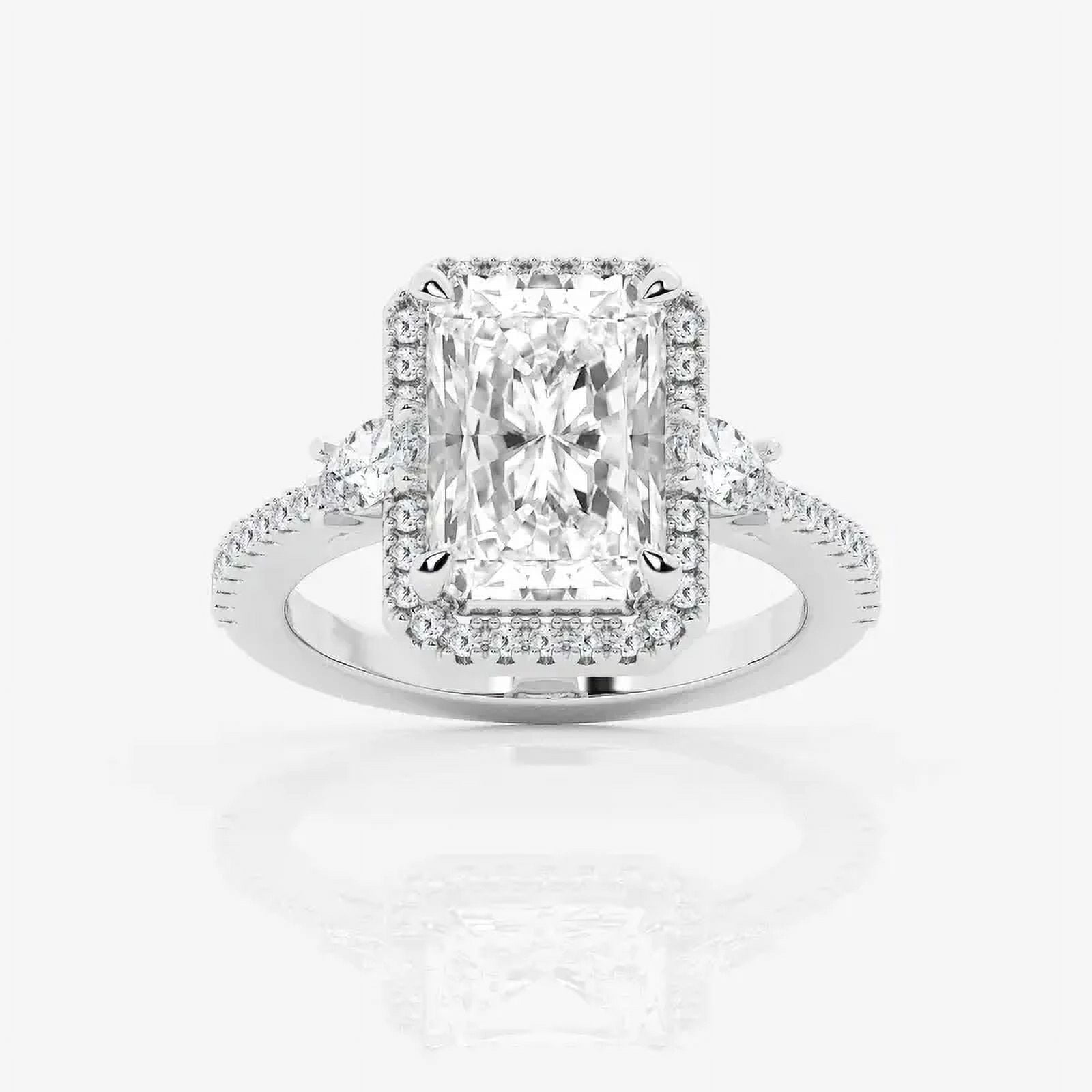 Circle Jewel Radiant Cut 1.5 Ct Lab Created Diamond Ring for Women ...