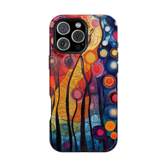 Circle Klimt Vines Art Nouveau Inspired Abstract Pattern with iPhone 17 ...